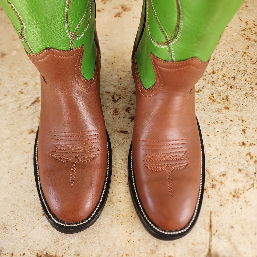 Jose Sanchez Boot Brown W/Green – Picosa Creek Outfitters