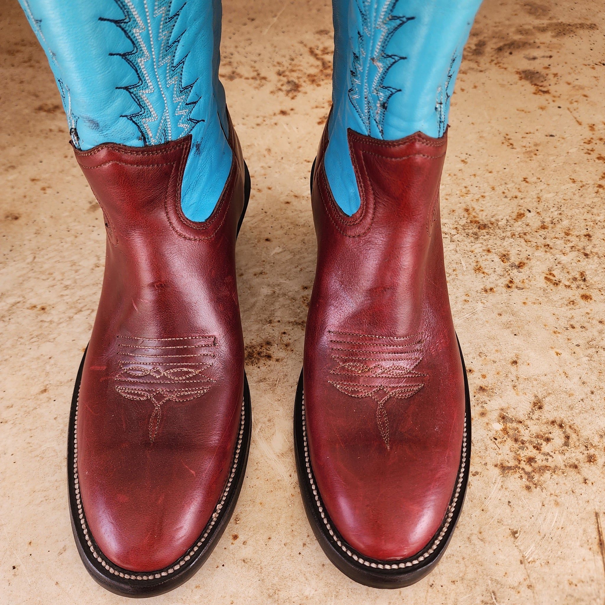 Jose Sanchez Boot Wine W/Blue – Picosa Creek Outfitters